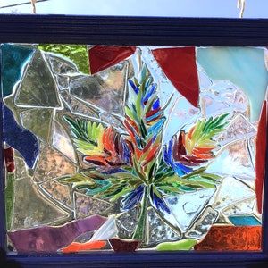 Marijuana Leaf Stained Glass Mosaic Suncatcher - Etsy