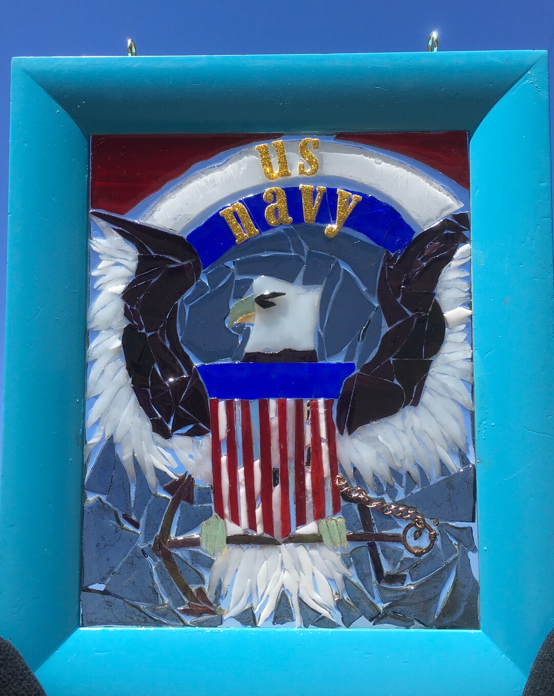 US Navy Stained Glass Mosaic Suncatcher - Etsy
