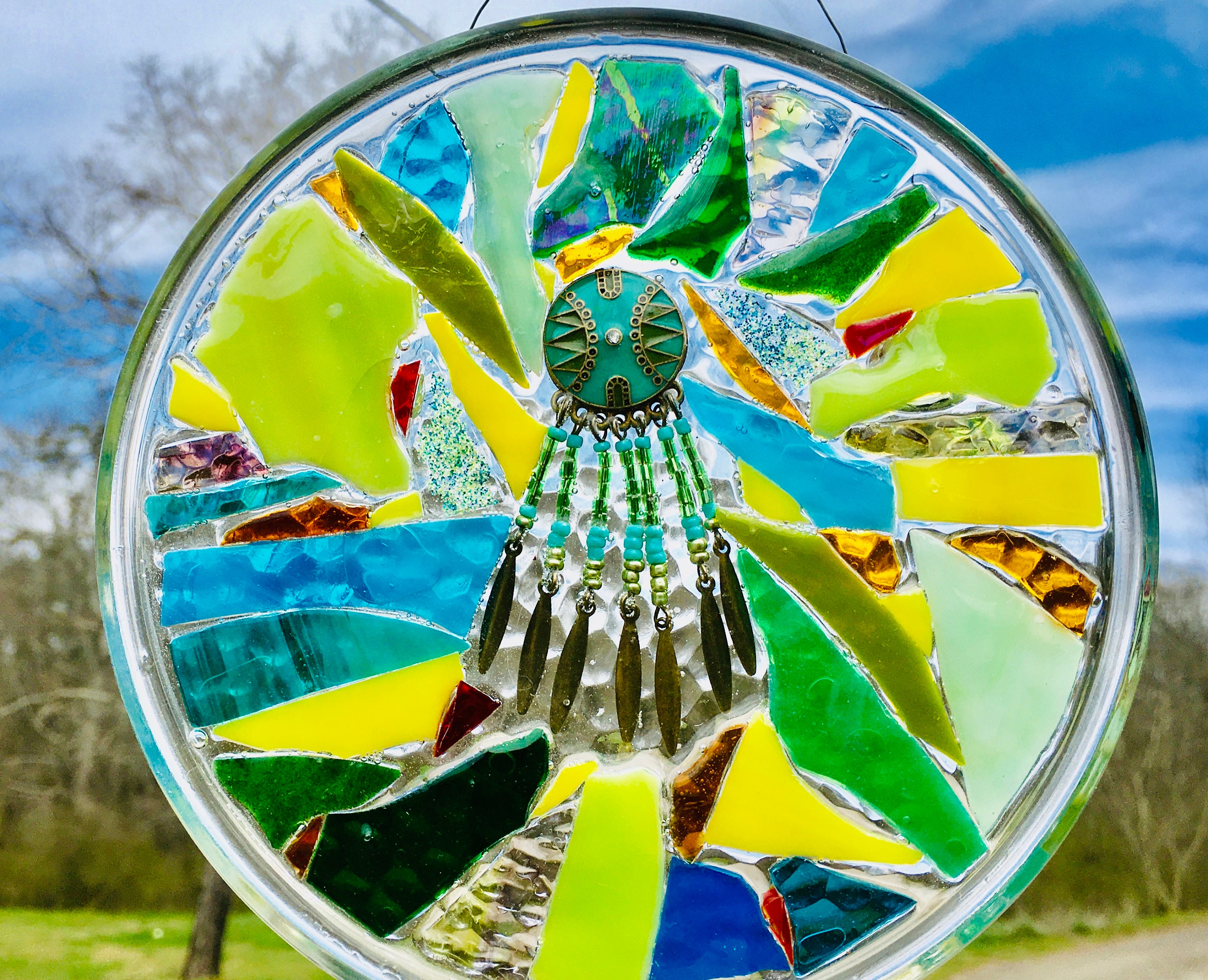 Dreamcatcher Stained Glass Mosaic Suncatcher - Etsy