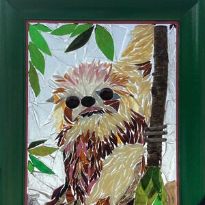 Sloth Stained Glass Mosaic Suncatcher, Sloth Wall Decor - Etsy