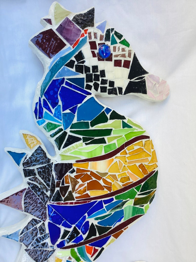 Seahorse Stained Glass Mosaic Wall Decor - Etsy