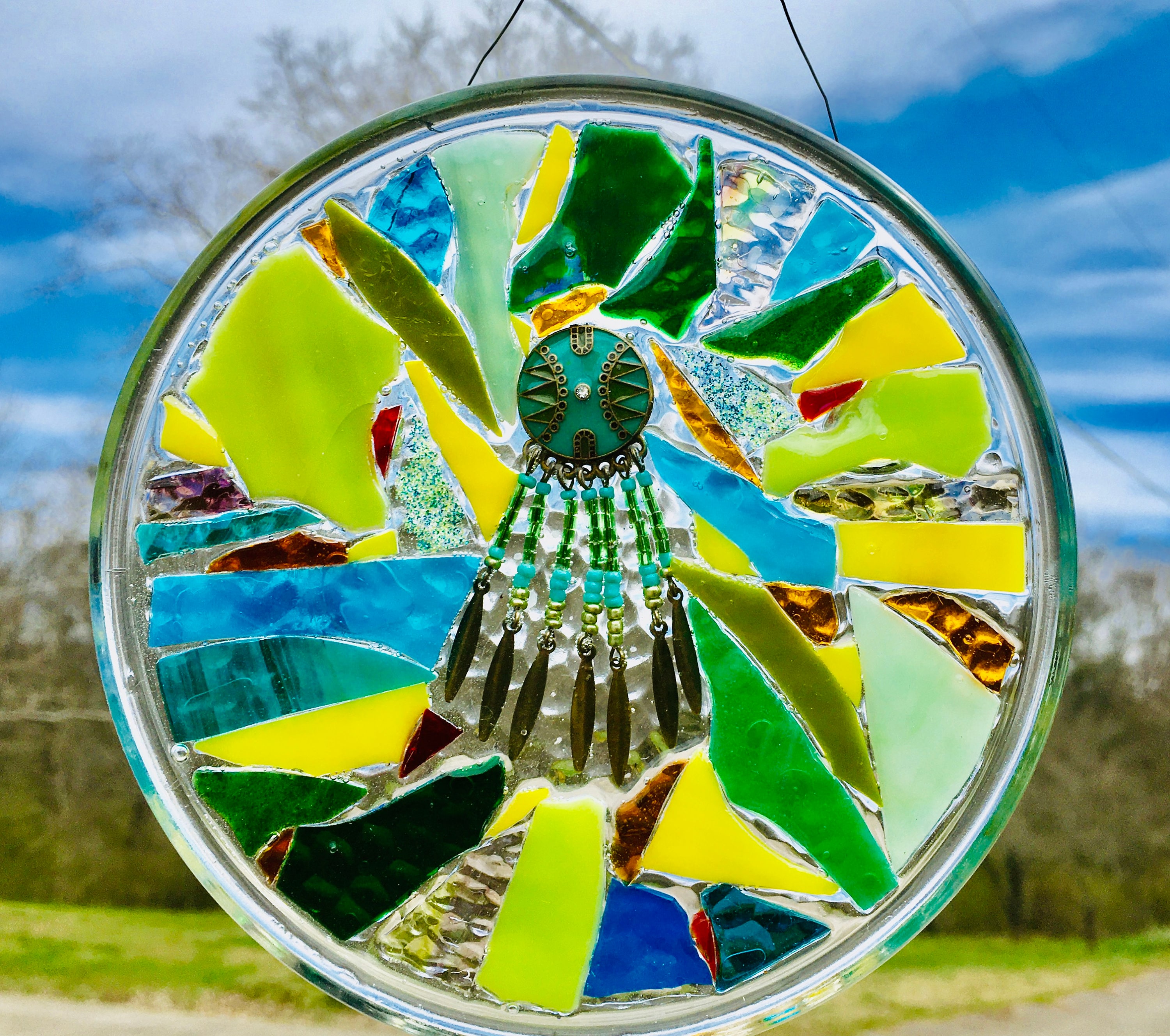 Dreamcatcher Stained Glass Mosaic Suncatcher - Etsy