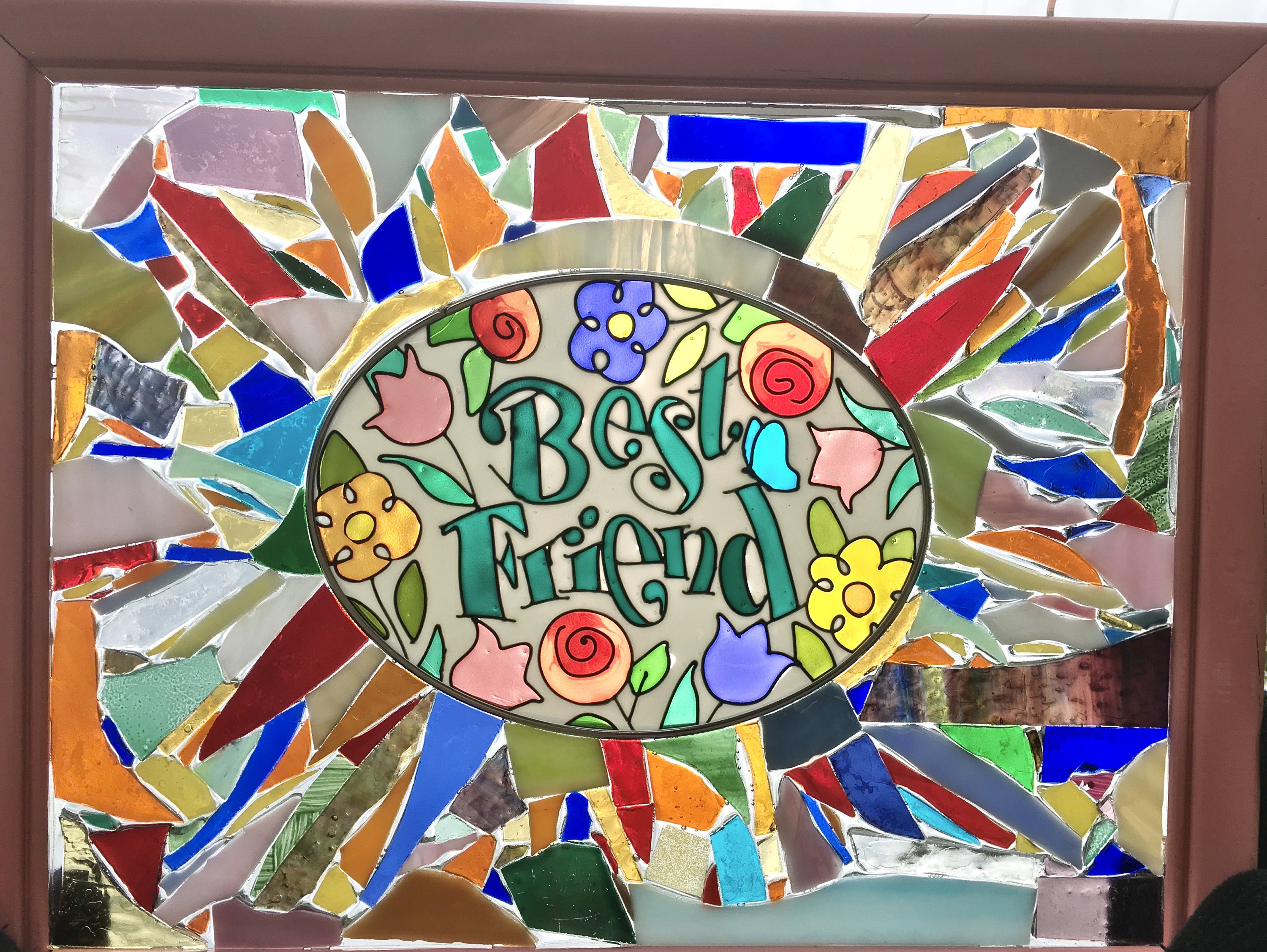 Best Friend Stained Glass Mosaic Suncatcher - Etsy