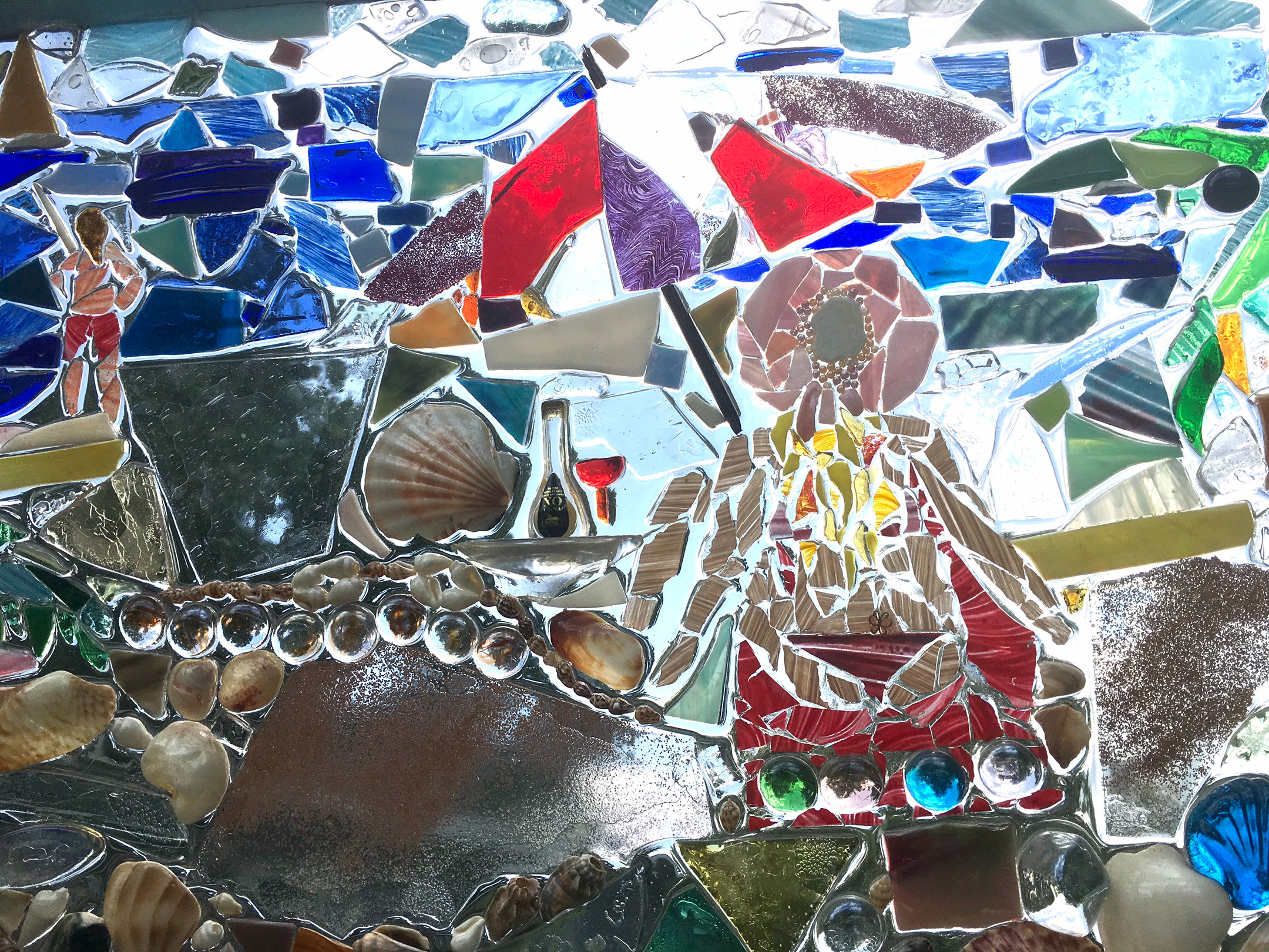 Beach Art Stained Glass Mosaic Suncatcher Glass Art Shells | Etsy