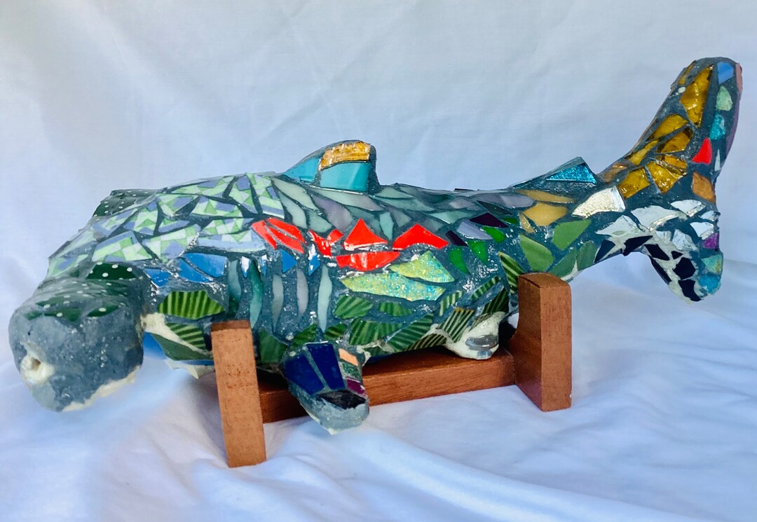 Shark Figure Mosaic Hammerhead Shark With Stand - Etsy