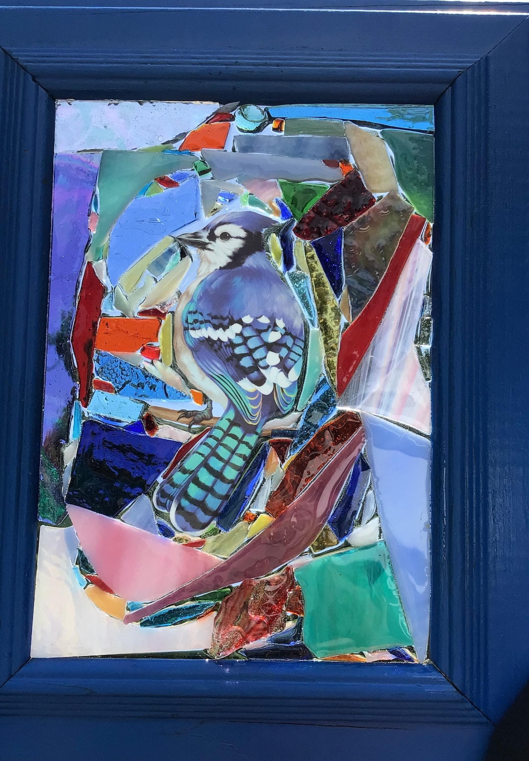 Blue Jay Stained Glass Mosaic Suncatcher, Bluebird - Etsy