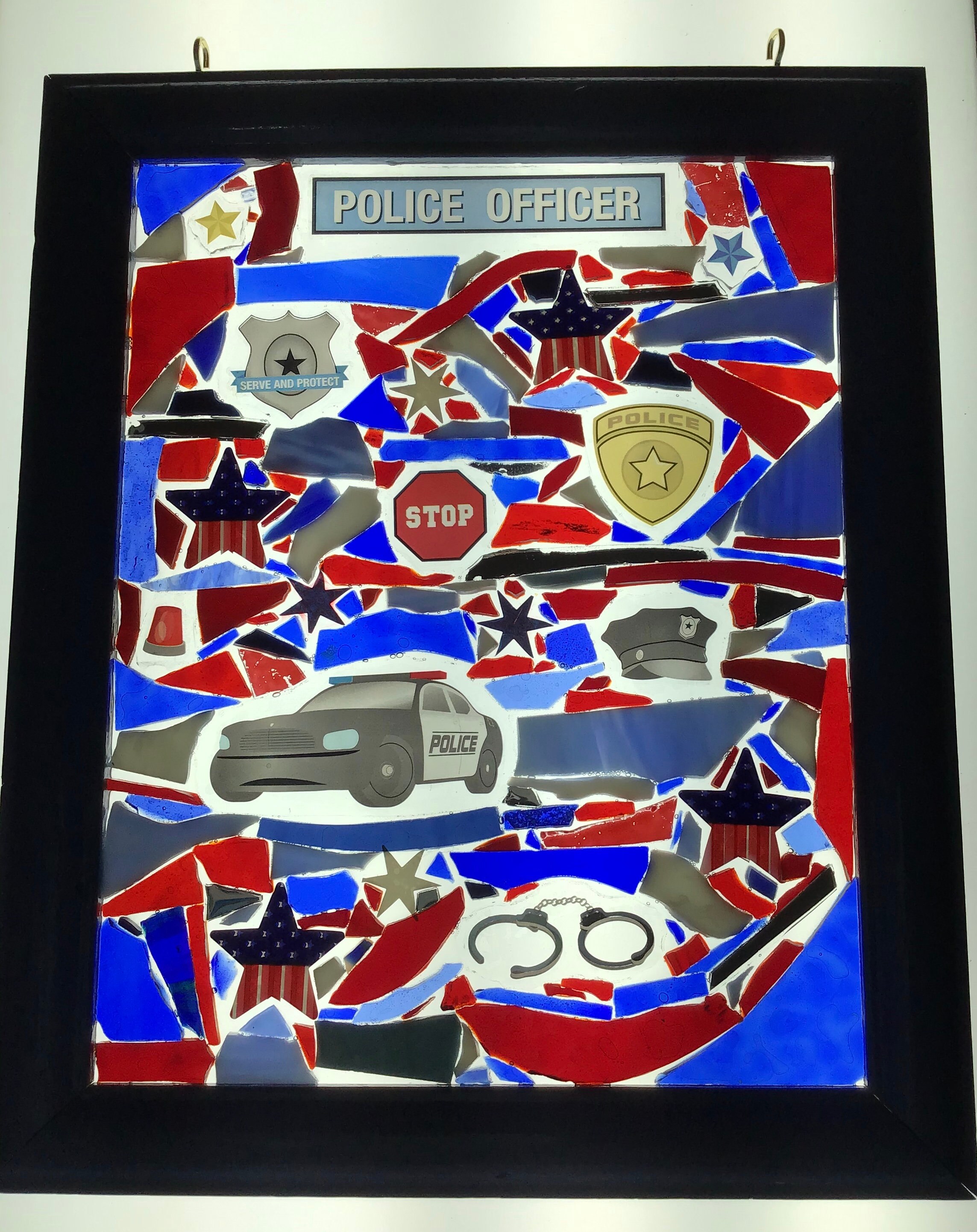 Police Officer Stained Glass Mosaic Suncatcher - Etsy