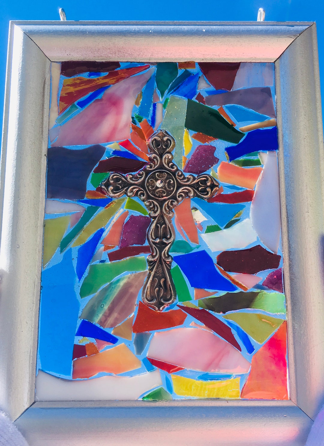 Cross Mosaic Suncatcher - Etsy