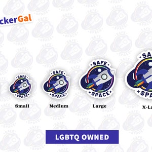 Safe Space Sticker Outer Space Themed Door Decal | LAMINATED | Safe ...