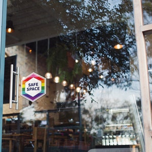 Safe Space Door Decal - Pride Window Sticker | LAMINATED | Safe Space ...