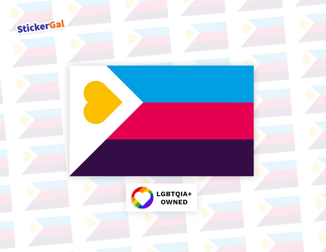 Tricolor Polyamory Pride Flag Sticker - Poly Pride 2023 With Solid ...