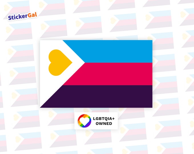 Tricolor Polyamory Pride Flag Sticker - Poly Pride 2023 With Solid ...