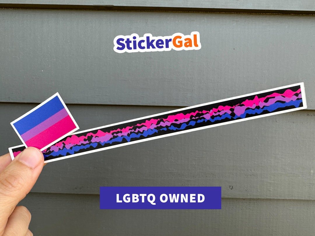 Bisexual Pride Bumper Sticker Stripe | Subtle Bi Pride Bumper Sticker ...