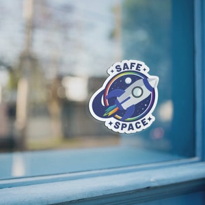 Safe Space Sticker Outer Space Themed Door Decal | LAMINATED | Safe ...