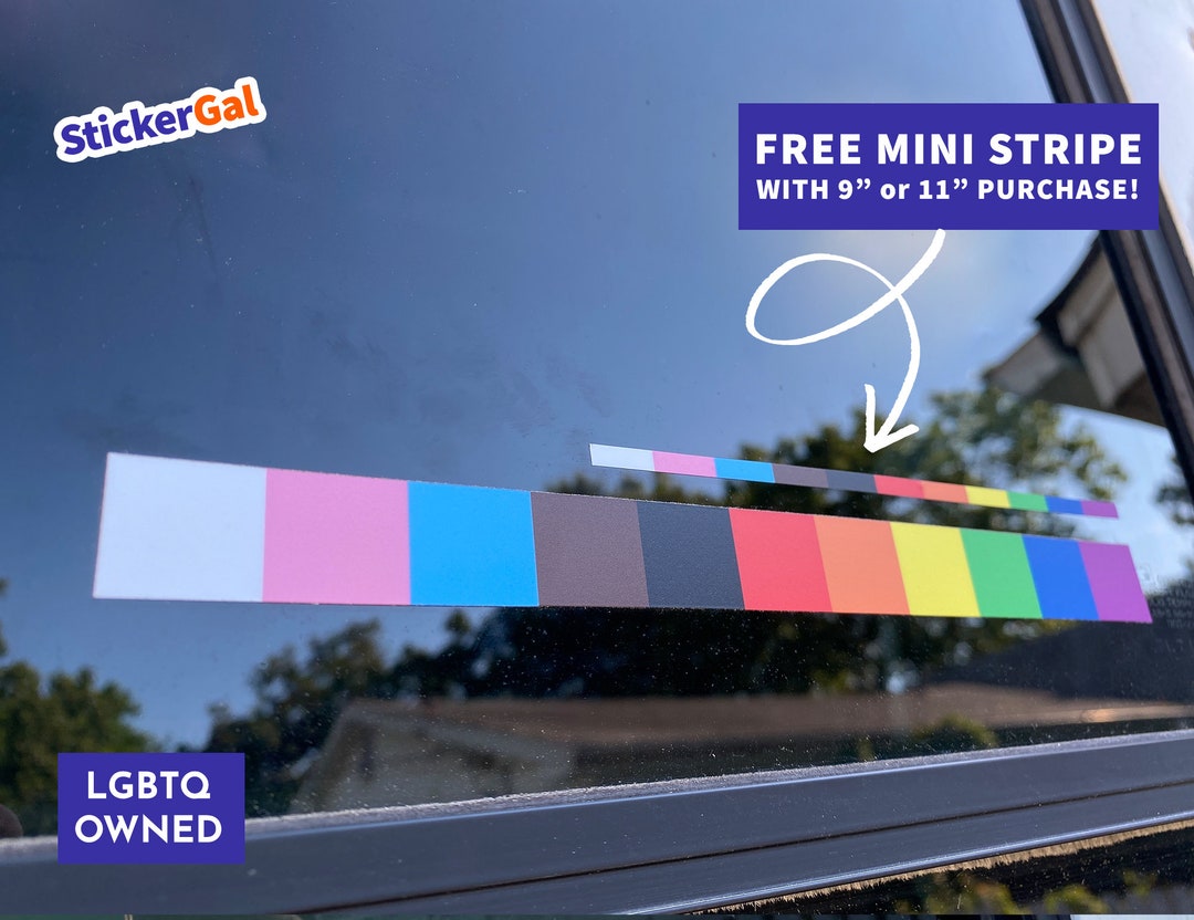 Progress Pride Bumper Sticker Stripe - LGBTQ Owned Shop - Subtle Pride ...