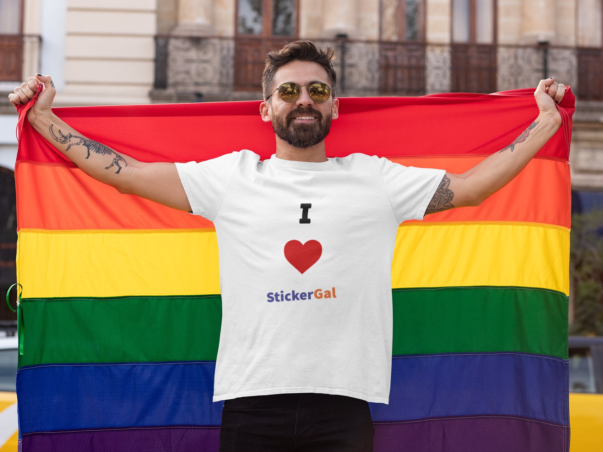 LGBTQ+ Ally Pride Bumper Sticker Stripe | Straight Ally Rainbow Sticker ...