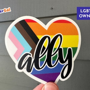 Ally Pride Sticker Door Decal - Pride Window Sticker | LAMINATED | Ally ...