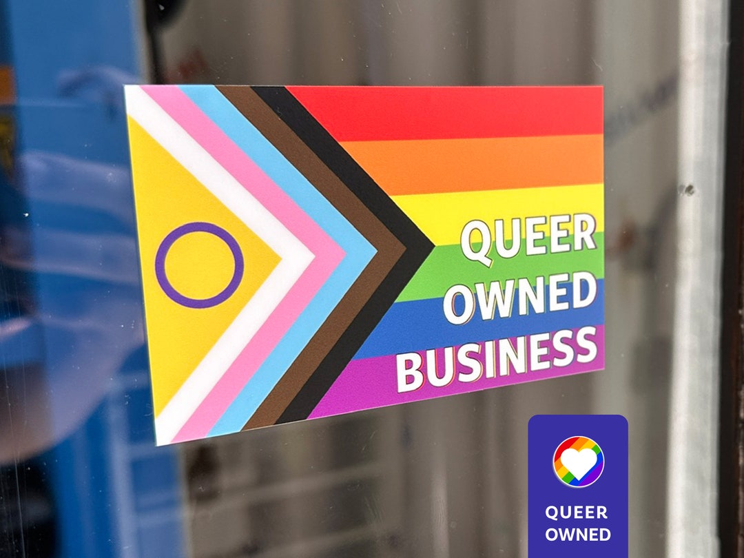 Queer Owned Business Window Decal - Vibrant LGBTQIA+ Intersex Inclusive ...