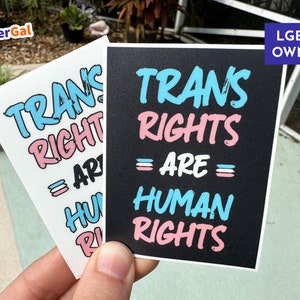 Trans Rights Are Human Rights Bumper Sticker | Waterproof Car Decal - Etsy