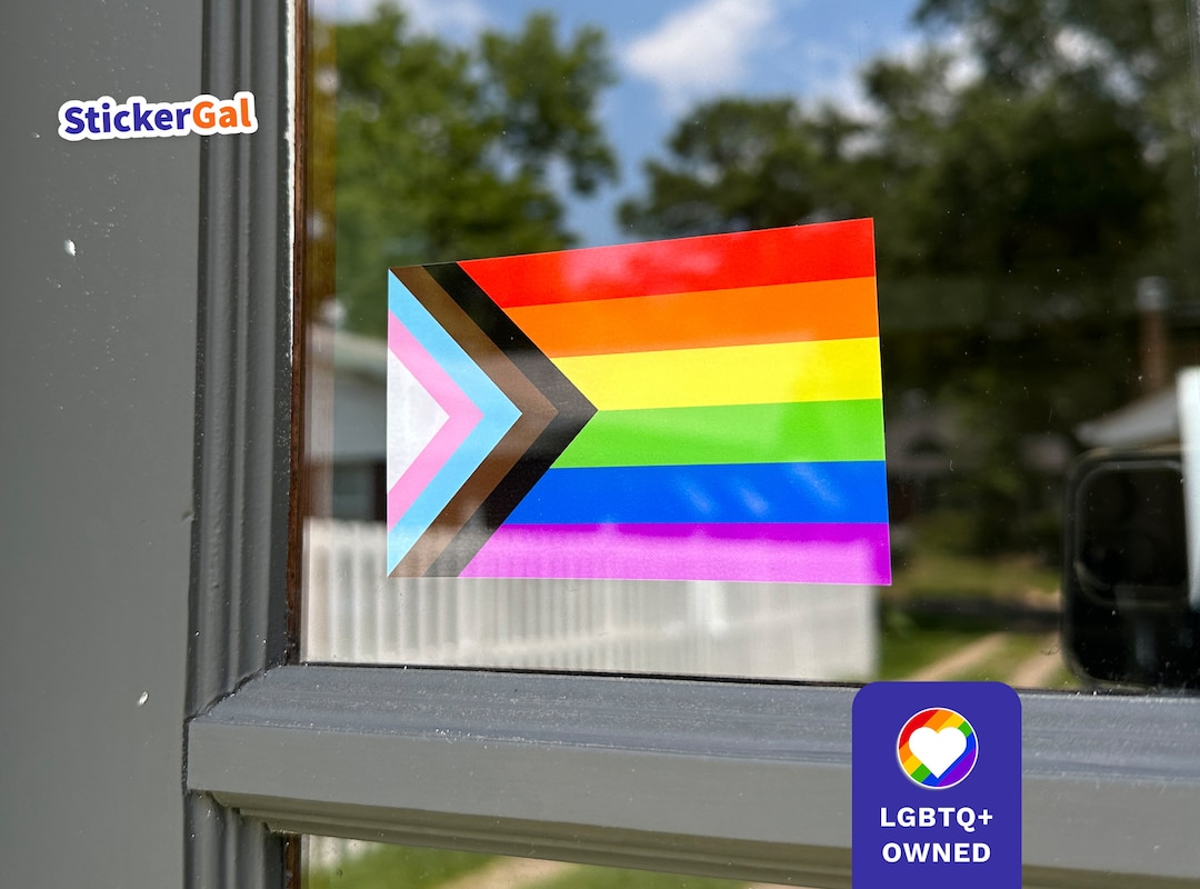 Front-adhesive PRIDE Sticker LGBTQ+ Progress Pride Flag | for Inside ...