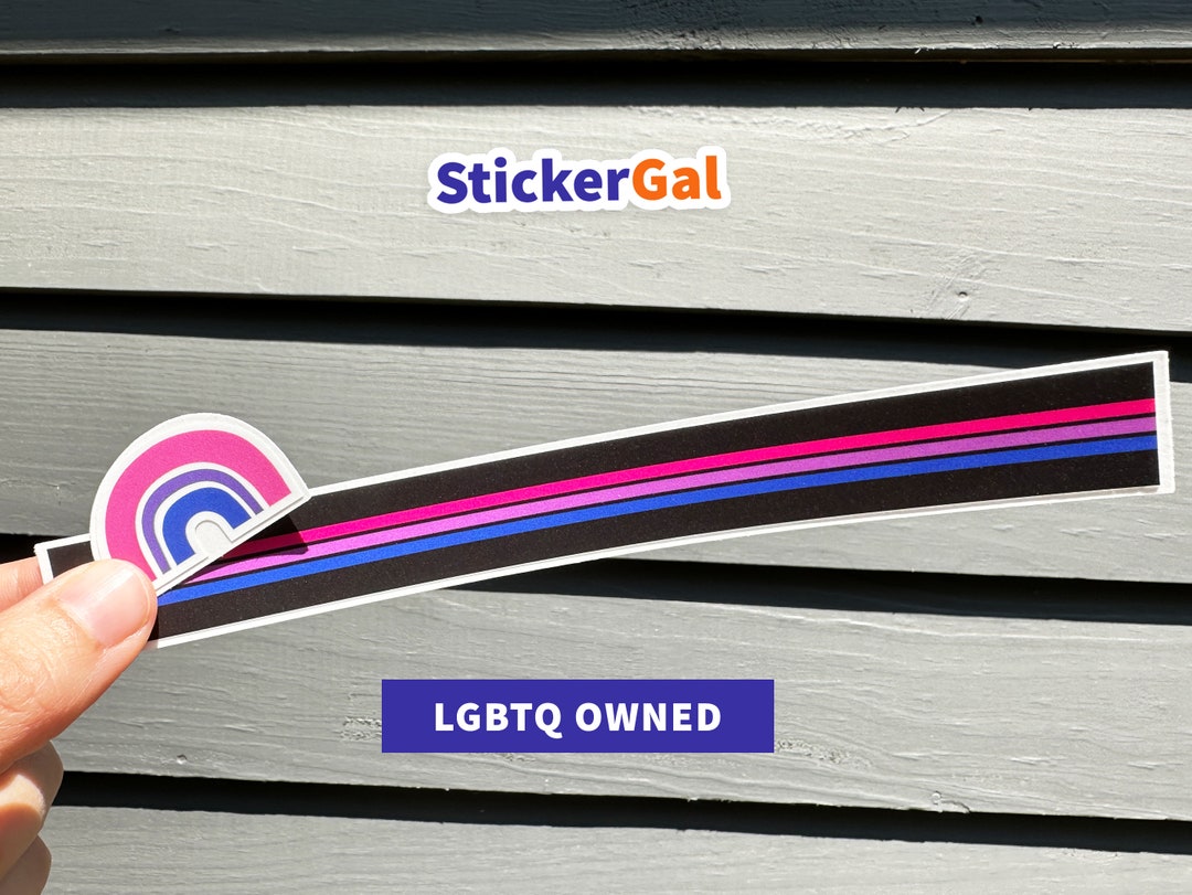 Bi Pride Sticker Stripe | Subtle Pride Bumper Sticker | Pin Stripe ...