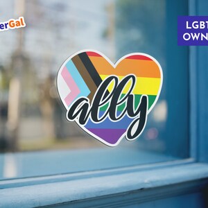 Ally Pride Sticker Door Decal - Pride Window Sticker | LAMINATED | Ally ...