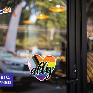 Ally Pride Sticker Door Decal - Pride Window Sticker | LAMINATED | Ally ...