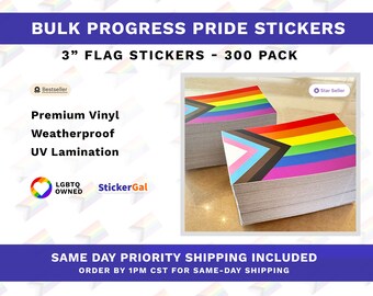Inclusive Pride Flag Sticker Progress Pride Bumper Sticker LGBT Flag ...