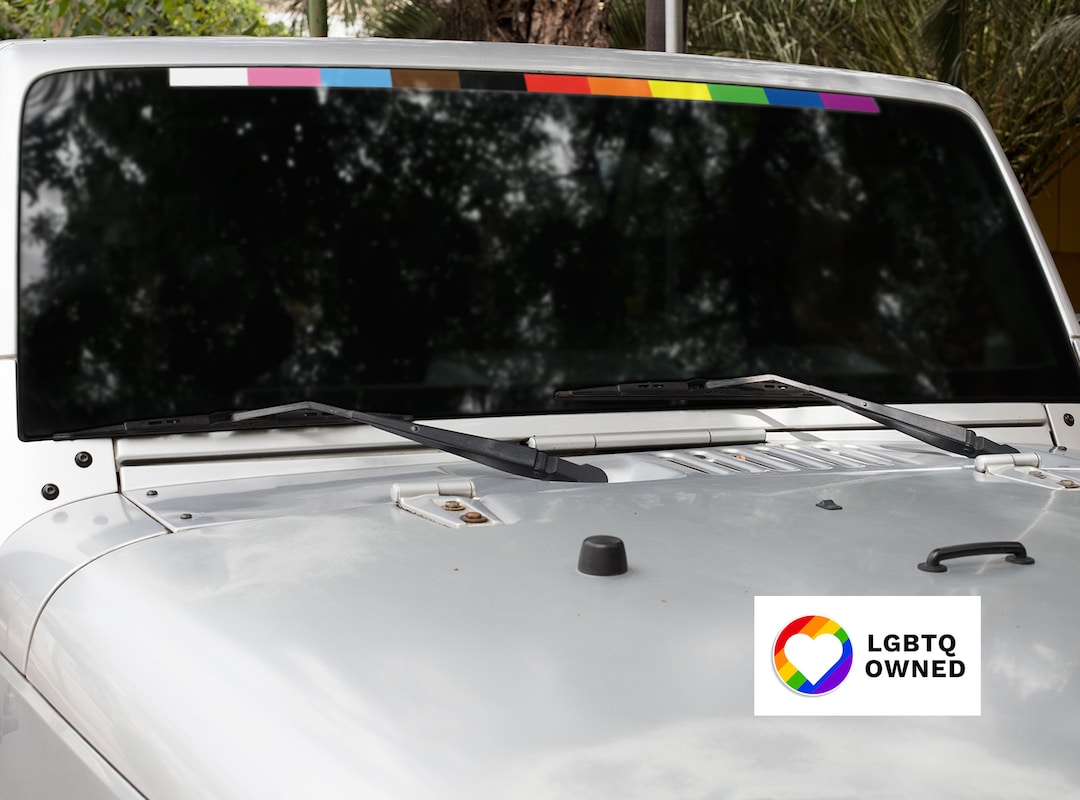 Progress Pride Flag Bumper Sticker | LGBTQ Owned Shop | 40 Inches XL ...