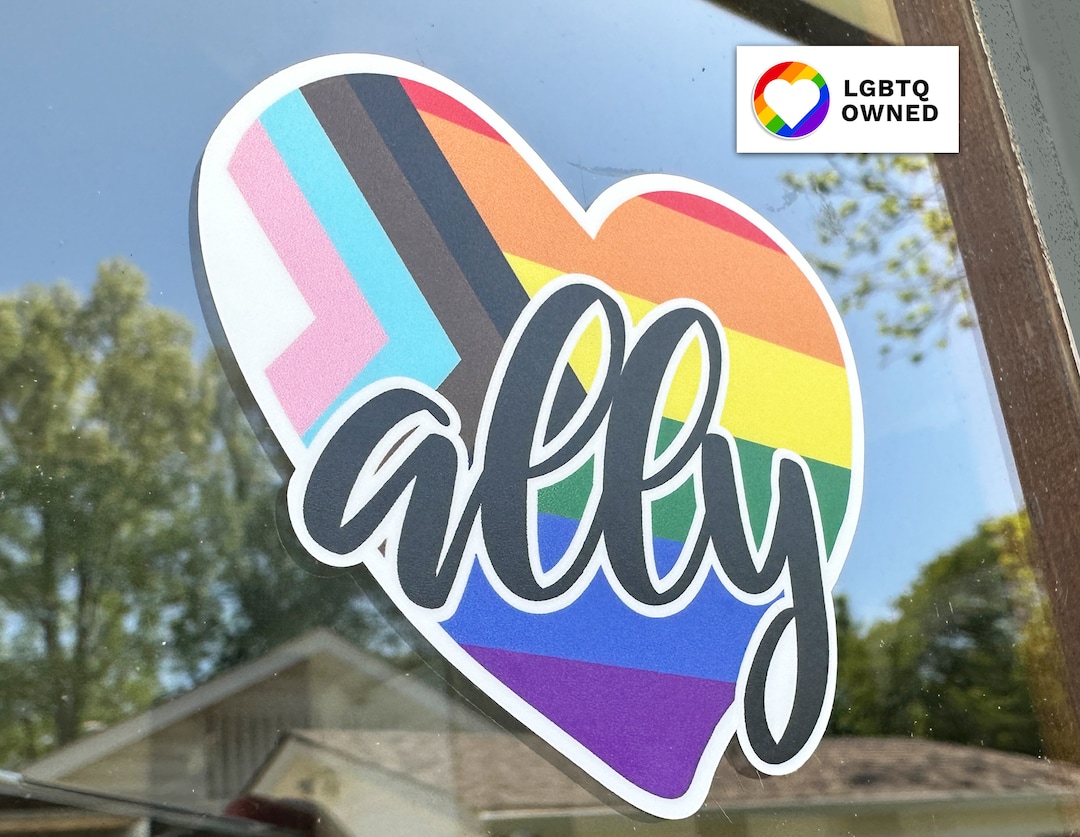 Ally Pride Sticker Door Decal - Pride Window Sticker | LAMINATED | Ally ...