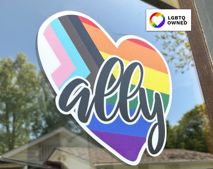 Ally Pride Sticker Door Decal - Pride Window Sticker | LAMINATED | Ally ...