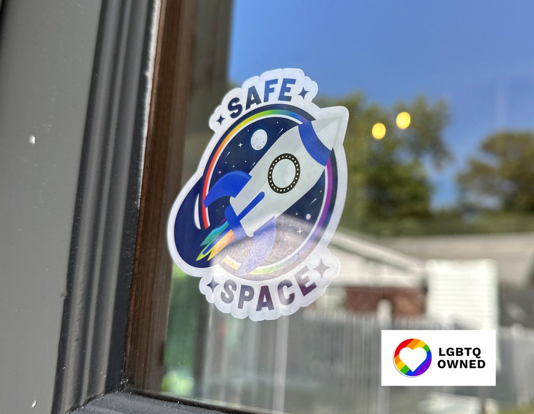 Reusable Safe Space Sticker for Inside Window Facing Out | Window ...