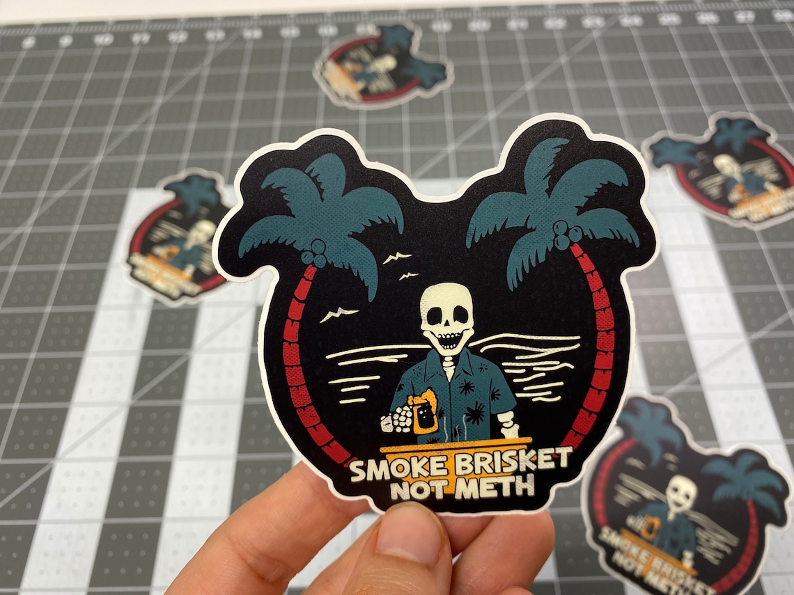 Bumper Sticker Smoke Brisket Not Meth Funny Stickers - Etsy