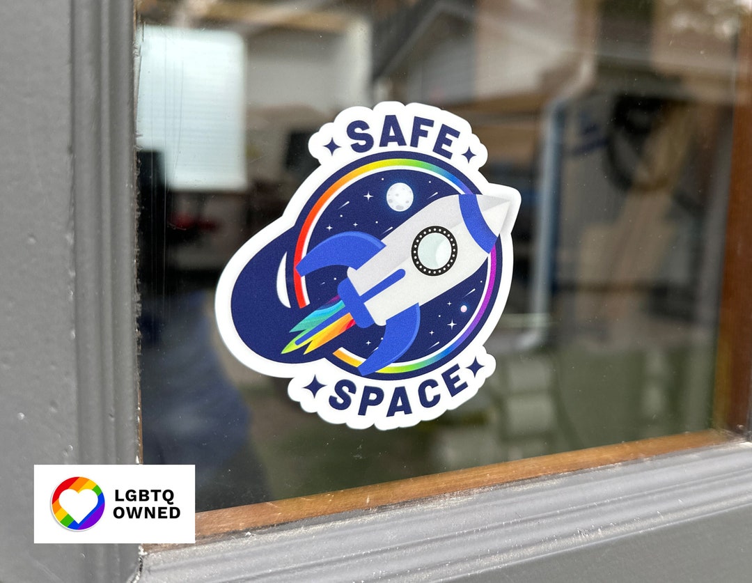 Safe Space Sticker Outer Space Themed Door Decal | LAMINATED | Safe ...