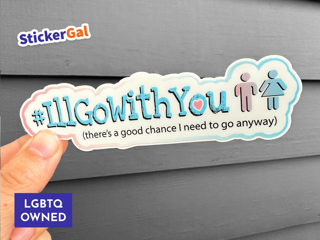 Bathroom Buddy Trans Ally Sticker | #illgowithyou Ally Pride Water ...