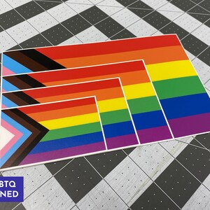 Progress Pride Flag Sticker | Waterproof Uv-laminated Sticker | Premium ...