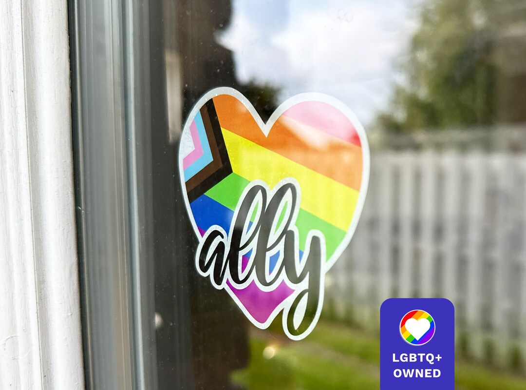 Ally Pride Sticker Door Decal Inside Window Cling No Adhesive Reusable ...