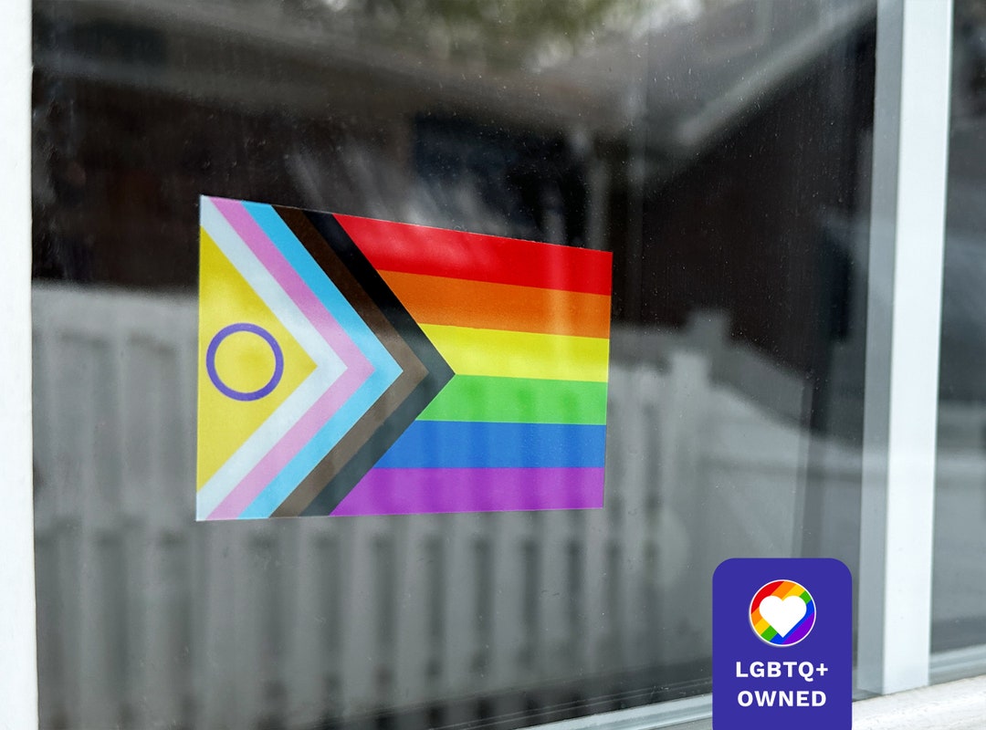 2021 Progress Pride Flag - Inclusive Window Cling > No Adhesive ...