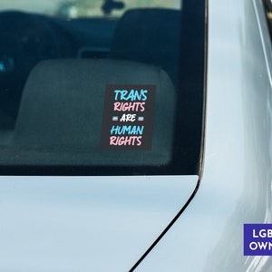 Trans Rights Are Human Rights Bumper Sticker | Transgender Pride ...