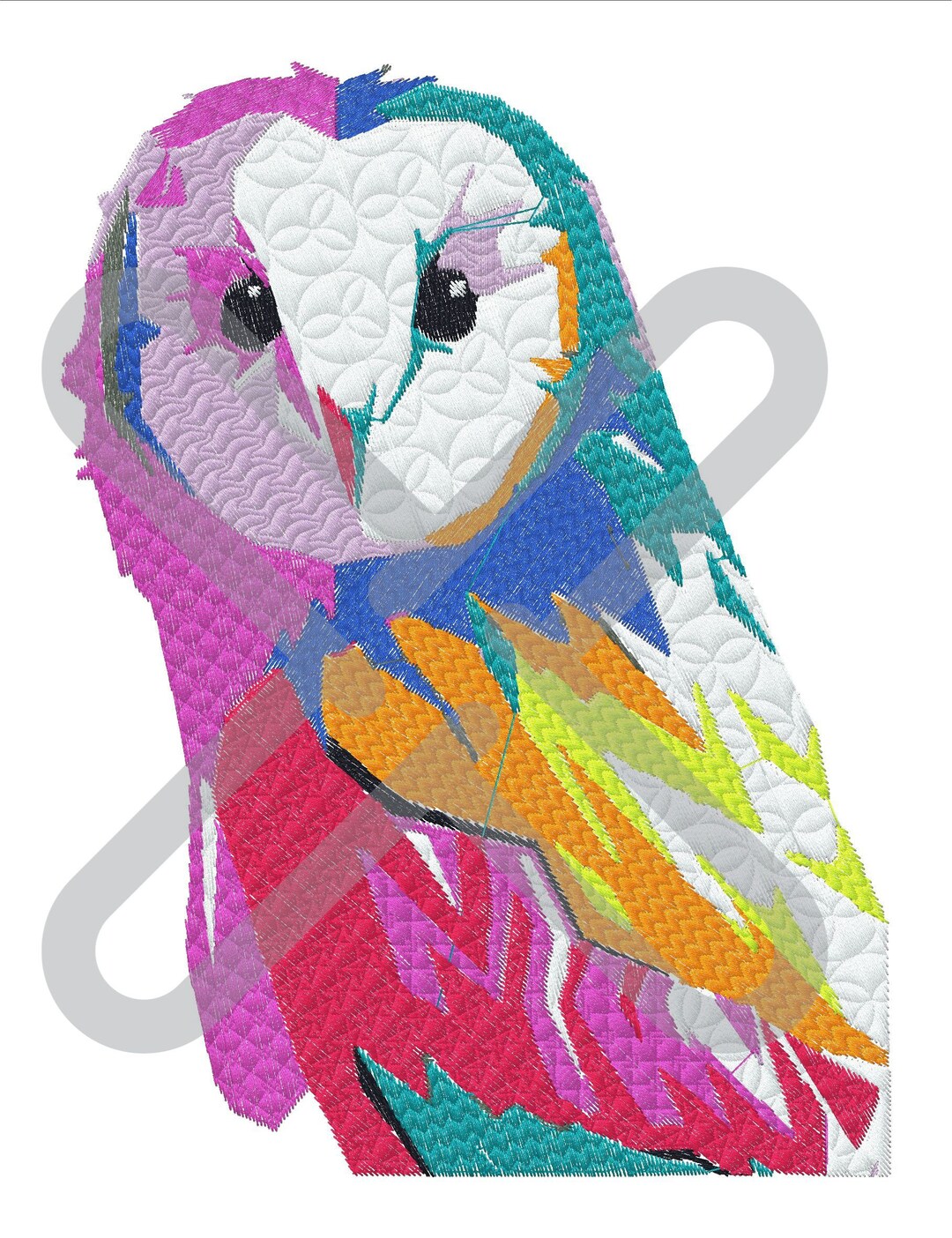 Abstract Owl Machine Embroidery File - Etsy
