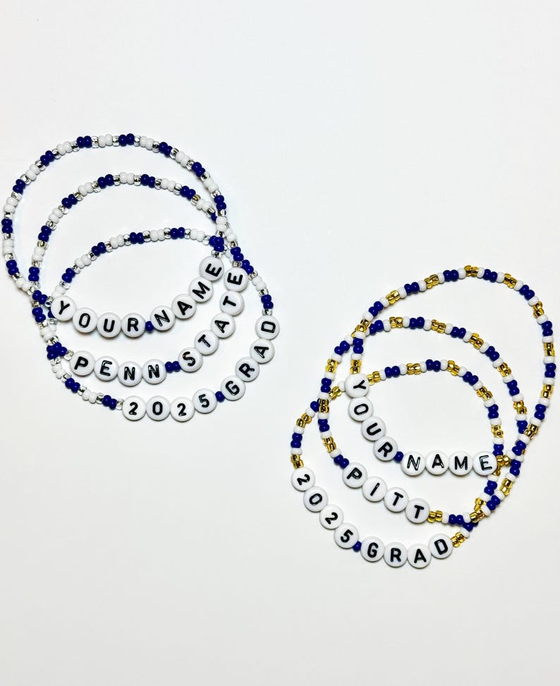 Custom Graduation Bracelet Stack - Etsy