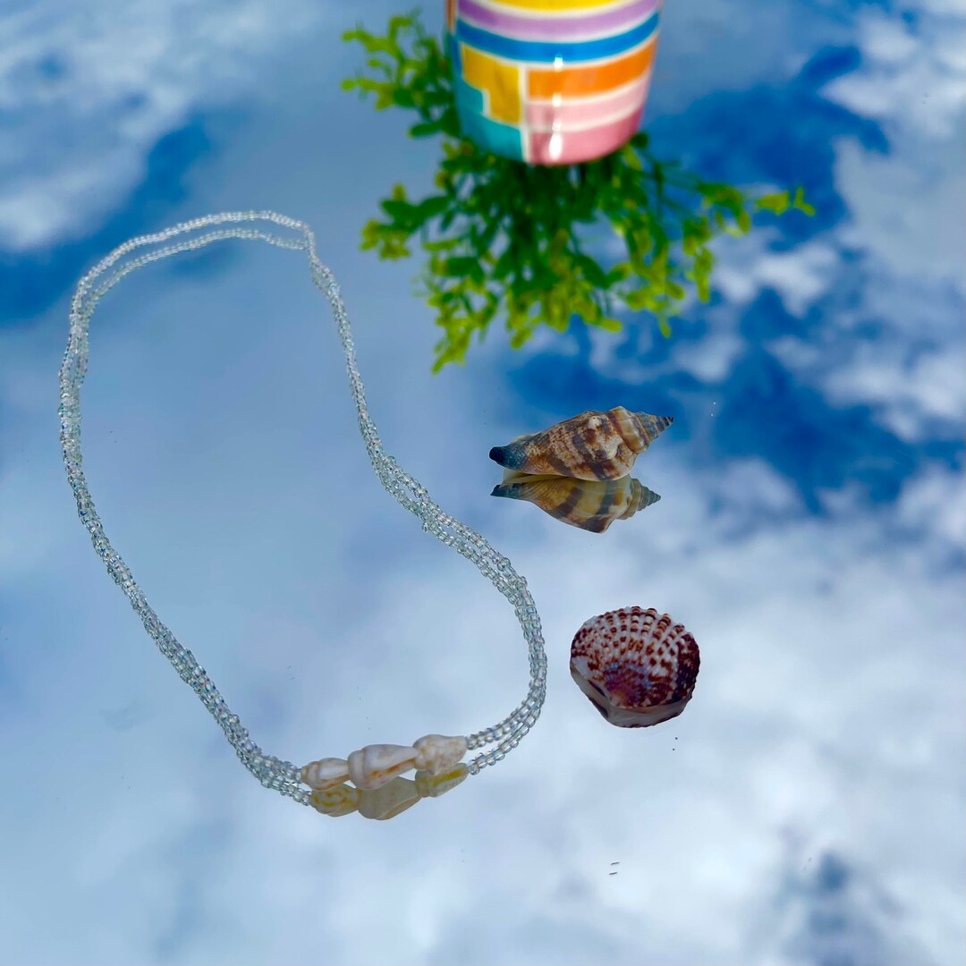 Seashell Seed Bead Necklace - Etsy