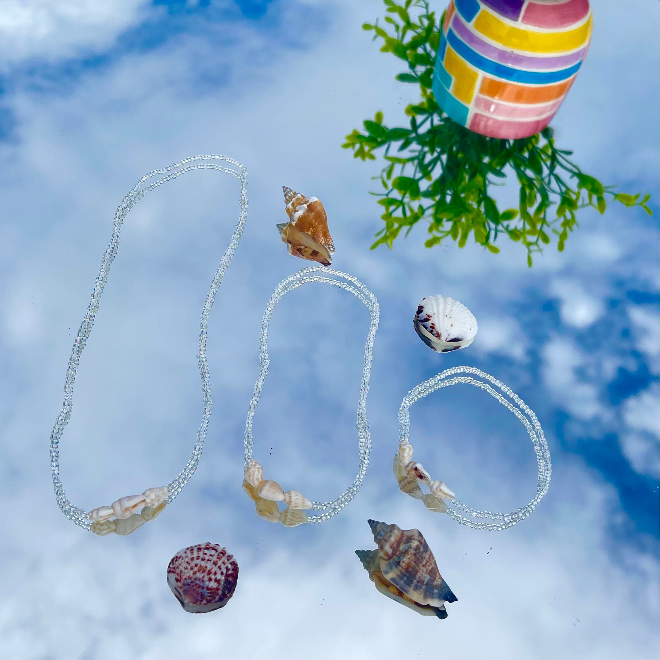 Seashell Seed Bead Necklace - Etsy