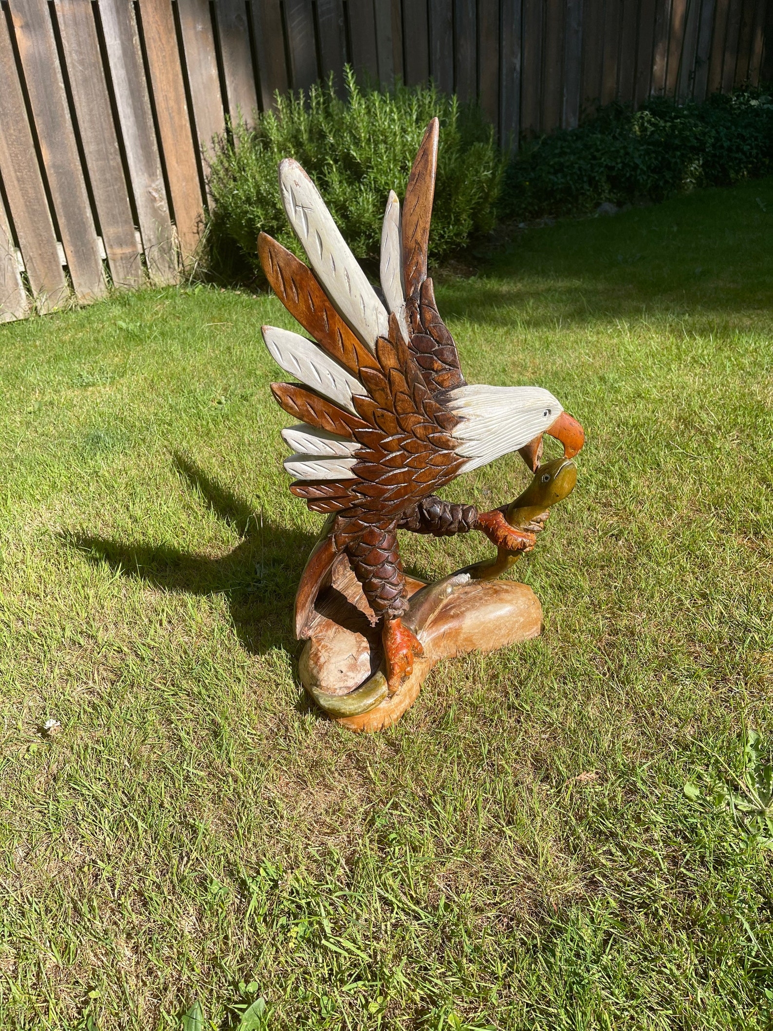 Amazing Hand Made Bald Eagle Eating Snake Made From Cedar Material. - Etsy