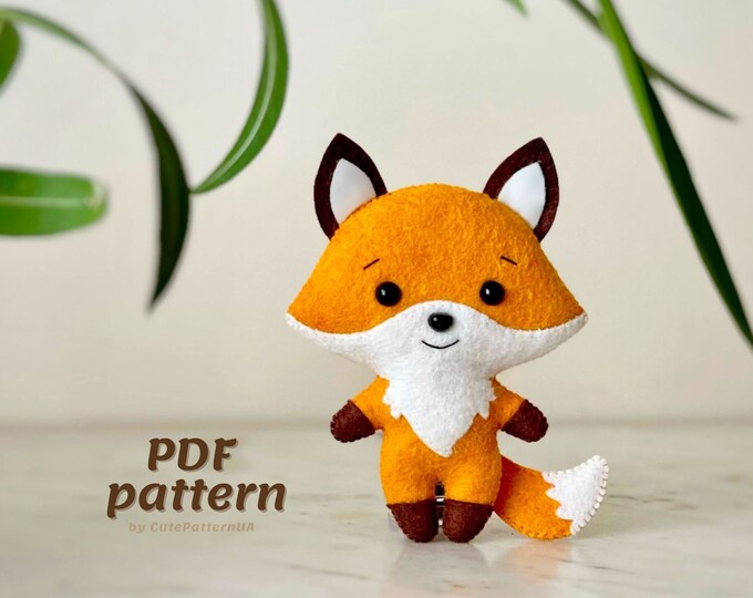 Fox Sewing Pattern PDF and SVG, Felt Woodland Animals Plush Toy Sewing ...