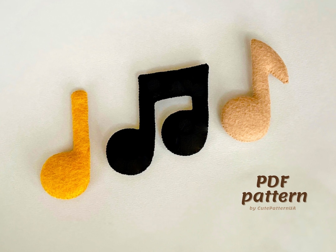 Musical Notes Felt Sewing Pattern PDF, SVG Files for Cricut, Diy Craft ...