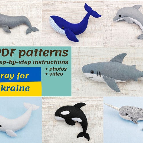 Orca Sewing Pattern Felt Killer Whale Soft Toy Pattern PDF | Etsy