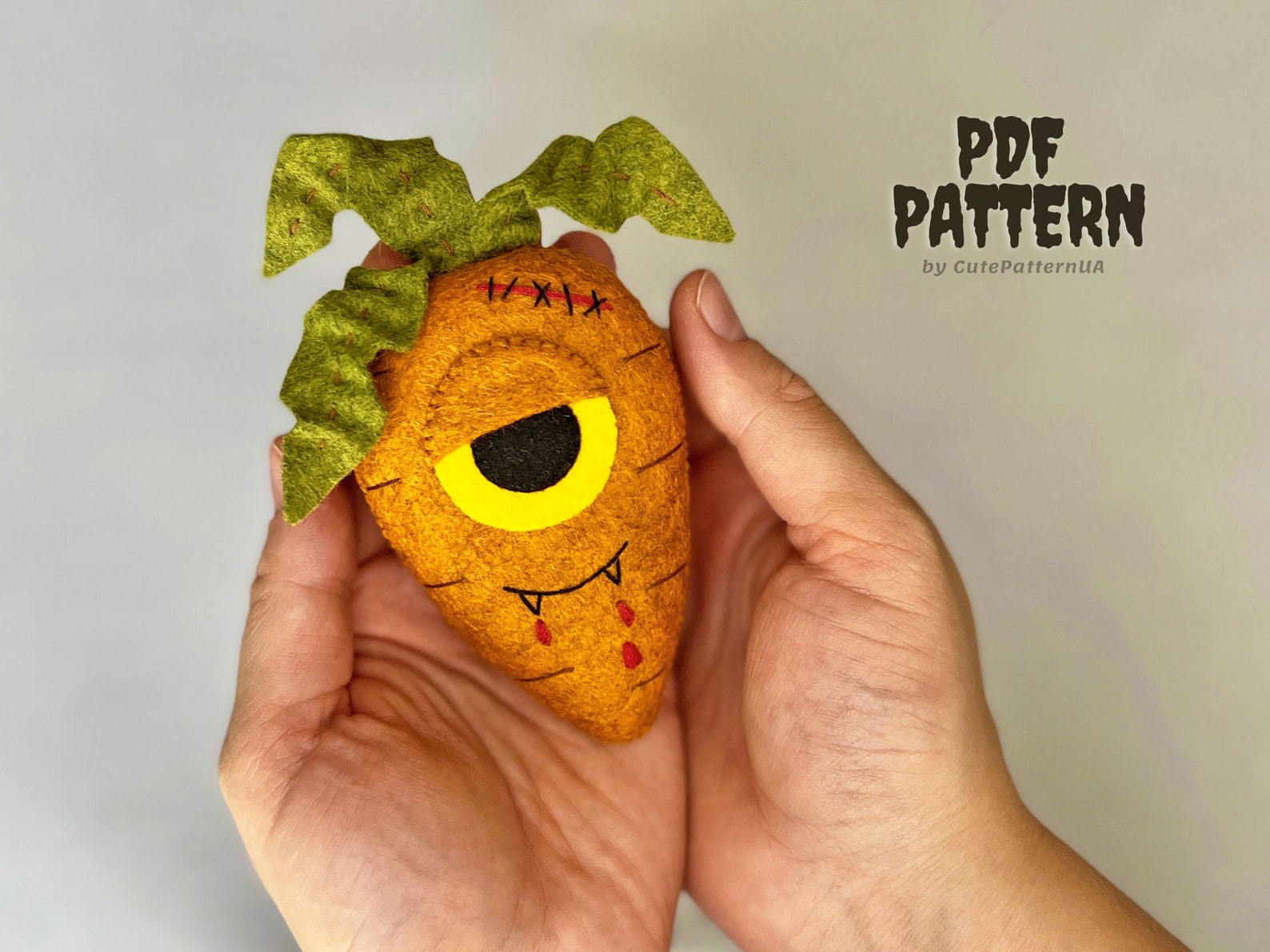 Zombie Carrot Felt Sewing Pattern PDF/SVG Halloween Ornaments - Etsy