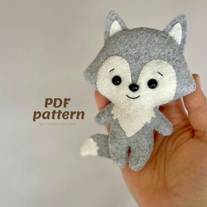 Wolf Sewing Pattern Felt PDF and SVG File, Woodland Animal Toy Plush ...