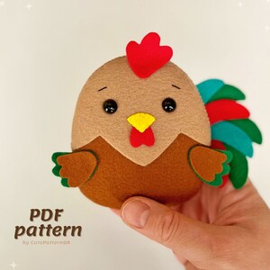 Felt Rooster and Hen Sewing Pattern PDF, SVG Easter Decor, Sewing ...